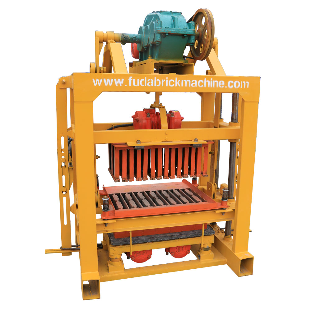 QT4-40 small manual concrete block molding machine/hollow block making ...